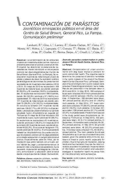 (PDF) Zoonotic parasites contamination in public areas of Brown Heath ...