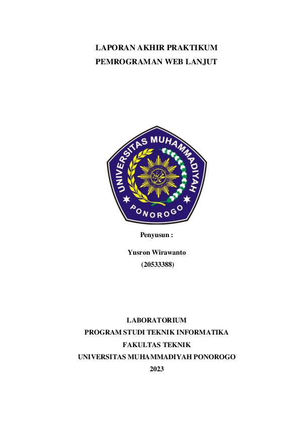 (PDF) LAPORAN AKHIR PRAKTIKUM WEB LANJUT