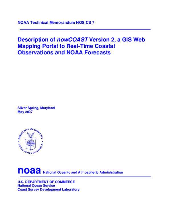 (PDF) Description of nowCOAST version 2 : a GIS web mapping portal to ...