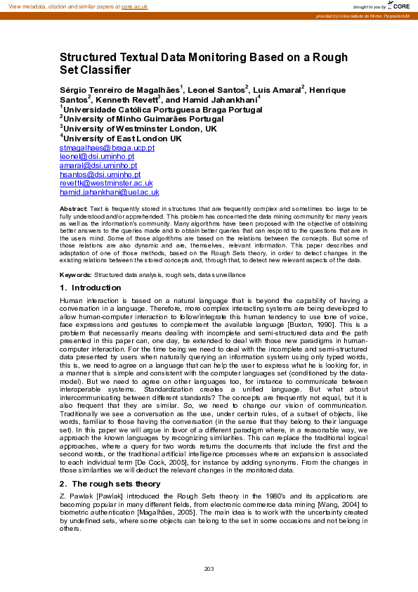(PDF) Structured Textual Data Monitoring Based on a Rough Set Classifier