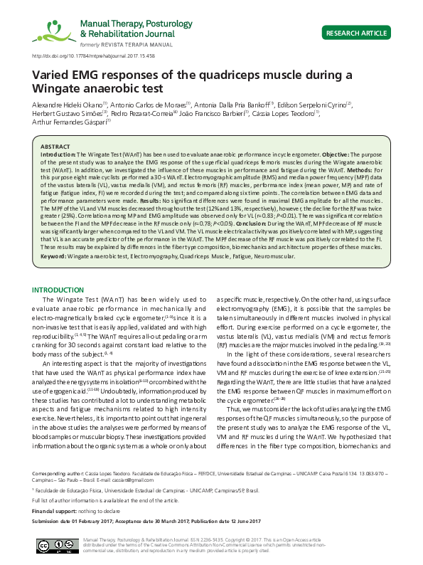 (PDF) Varied EMG responses of the quadriceps muscle during a Wingate ...