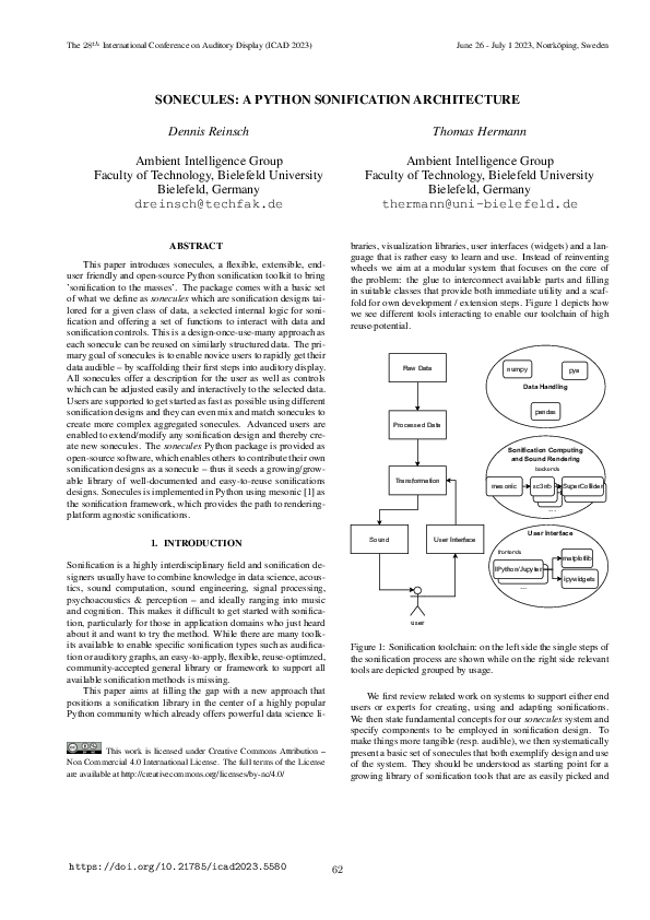 (PDF) Sonecules: A Python Sonification Architecture
