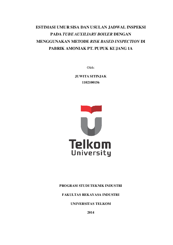 (PDF) Estimasi Umur Sisa Dan Usulan Jadwal Inspeksi Pada Tube Auxiliary ...
