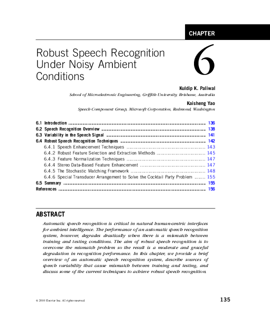 (PDF) Speech-Recognition Overview