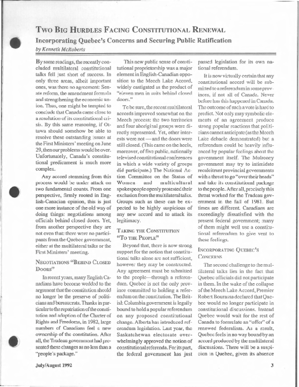 (PDF) Two big hurdles facing Constitutional renewal