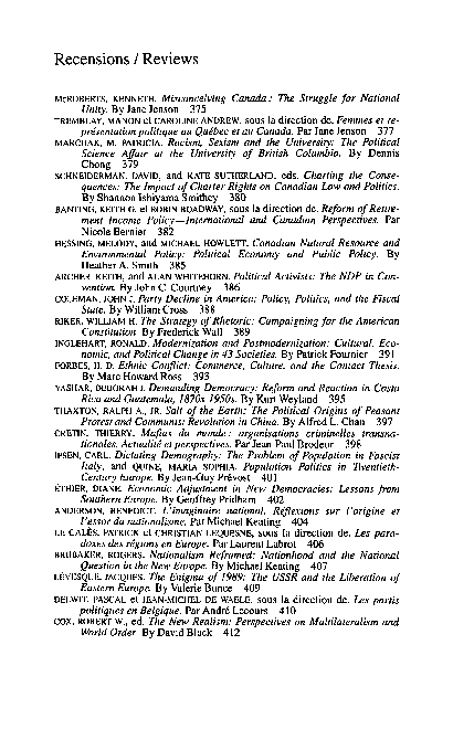 (PDF) Misconceiving Canada: The Struggle for National Unity