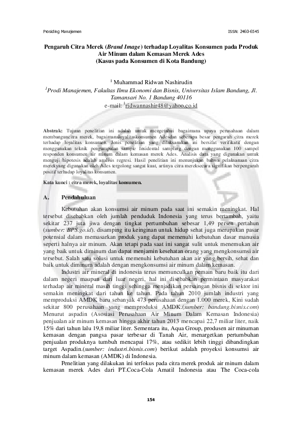 (PDF) Pengaruh Citra Merek (Brand Image) Terhadap Loyalitas Konsumen ...