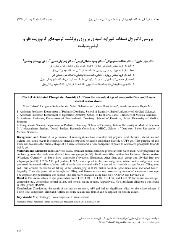 (PDF) Effect of Acidulated Phosphate Fluoride (APF) on the mcroleakage ...
