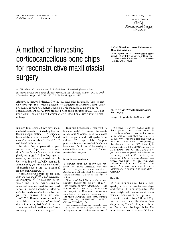 (PDF) A method of harvesting corticocancellous bone chips for ...