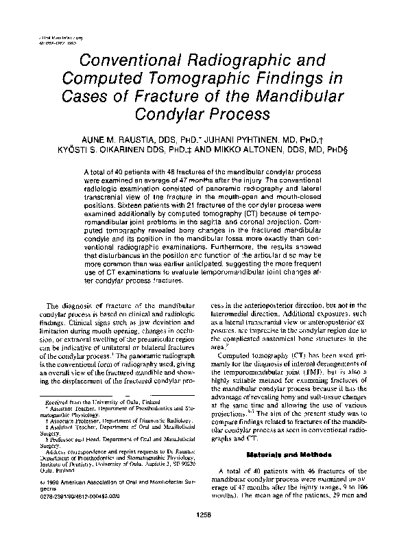 (PDF) Conventional radiographic and computed tomographic findings in ...