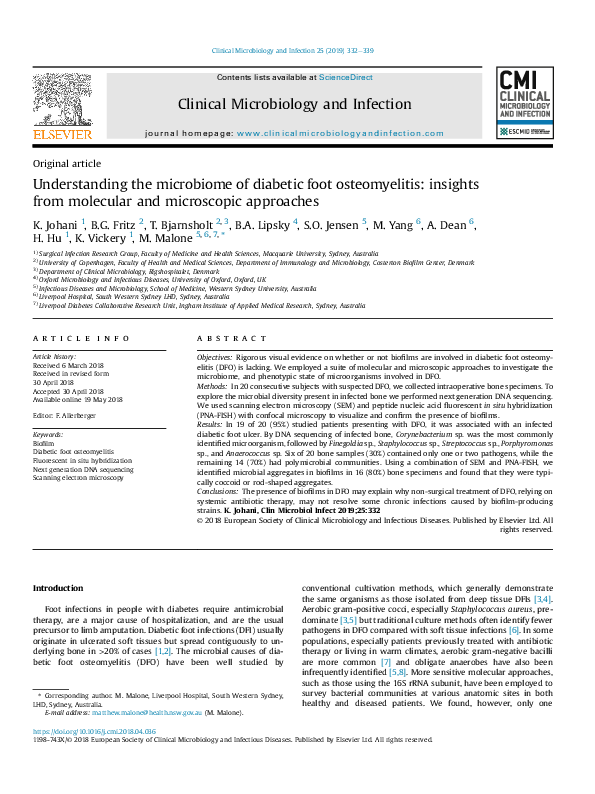 (PDF) Understanding the microbiome of diabetic foot osteomyelitis ...