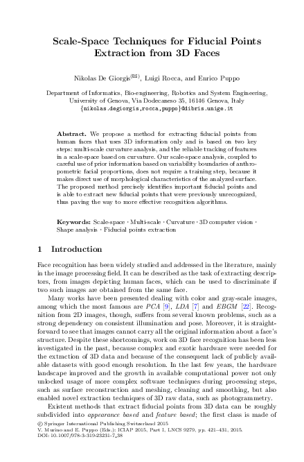 (PDF) Scale-Space Techniques for Fiducial Points Extraction from 3D Faces
