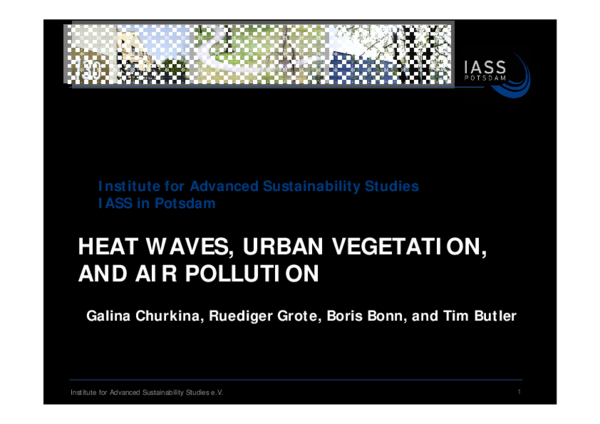 (PDF) Heat waves, urban vegetation, and air pollution