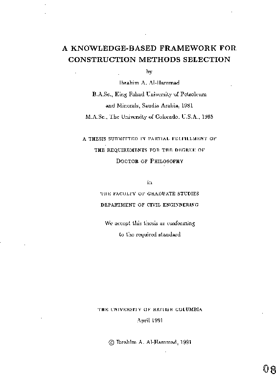 (PDF) A knowledge-based framework for construction methods selection