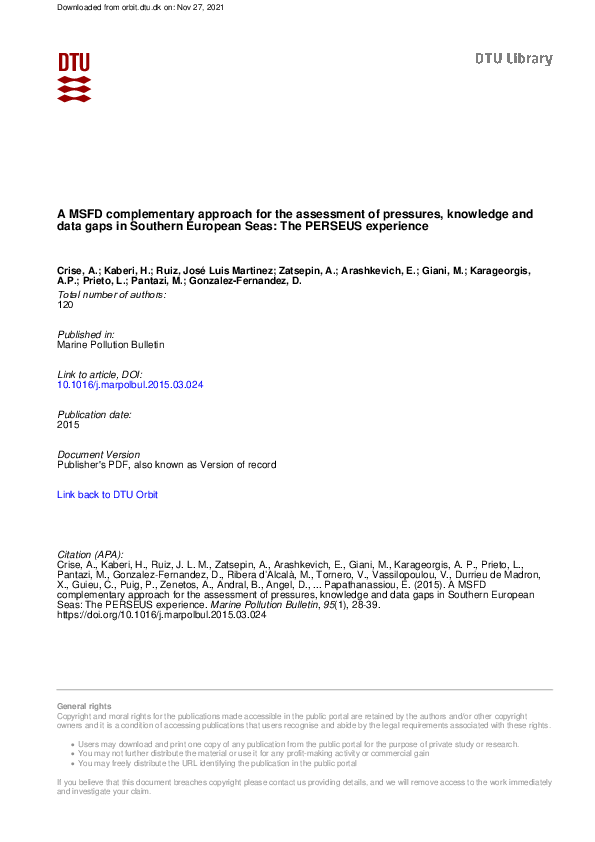 (PDF) A MSFD complementary approach for the assessment of pressures ...