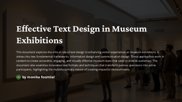 (PDF) Effective Text Design in Museum Exhibitions