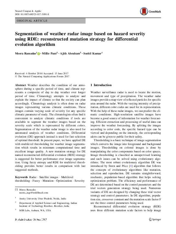 (PDF) Segmentation of weather radar image based on hazard severity using RDE: reconstructed ...
