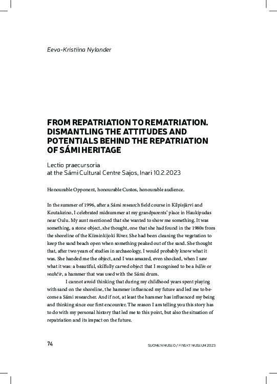 (PDF) From repatriation to rematriation. Dismantling the attitudes and ...