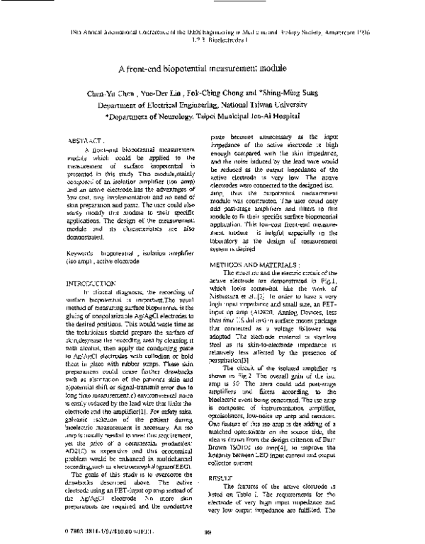 (PDF) A front-end biopotential measurement module