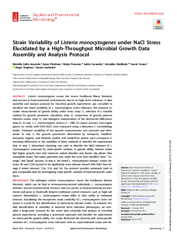 (PDF) Strain Variability of Listeria monocytogenes under NaCl Stress Elucidated by a High ...