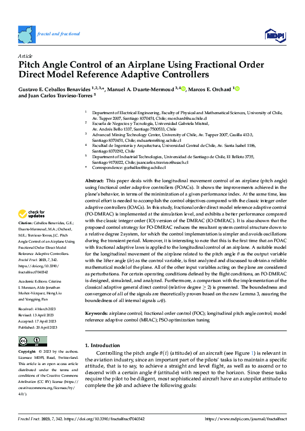 (PDF) Pitch Angle Control of an Airplane Using Fractional Order Direct ...