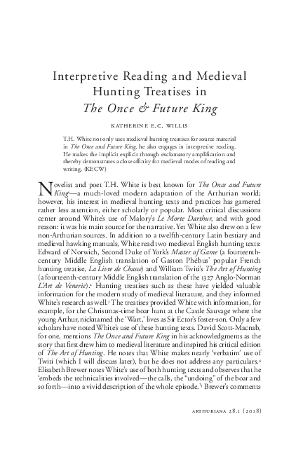(PDF) Medieval Hunting in The Once & Future King