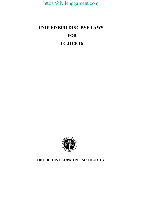 (PDF) Unified Building Bye Laws for Delhi 2016