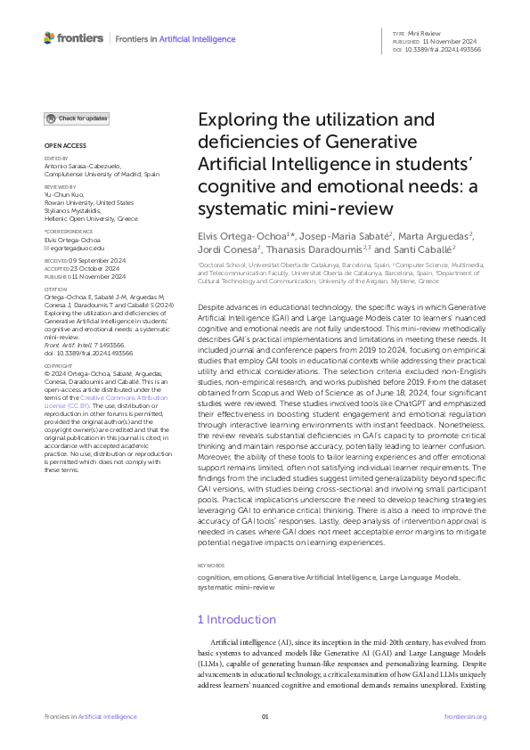 (PDF) Exploring the Utilization and Deficiencies of Generative Artificial Intelligence in ...