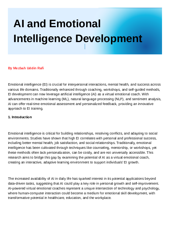 (PDF) AI and Emotional Intelligence Development