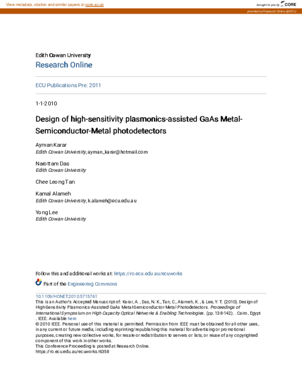 (PDF) Design of high-sensitivity plasmonics-assisted GaAs metal ...
