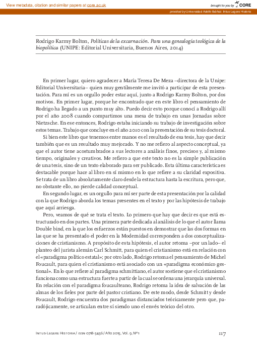 (PDF) Rodrigo Karmy Bolton, Políticas de la excarnación. Para una ...