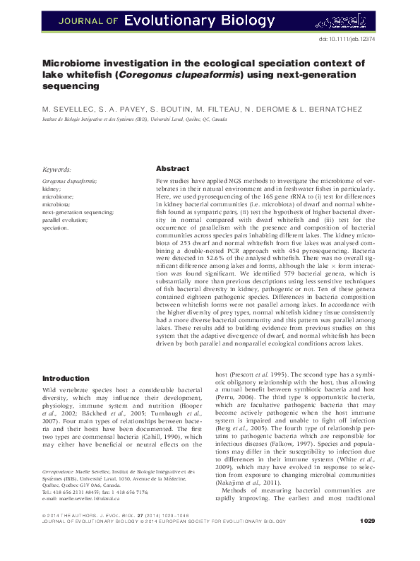 (PDF) Microbiome investigation in the ecological speciation context of ...
