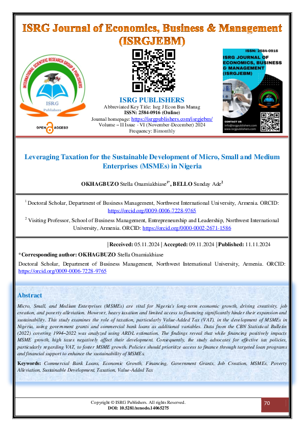 (PDF) Leveraging Taxation for the Sustainable Development of Micro ...