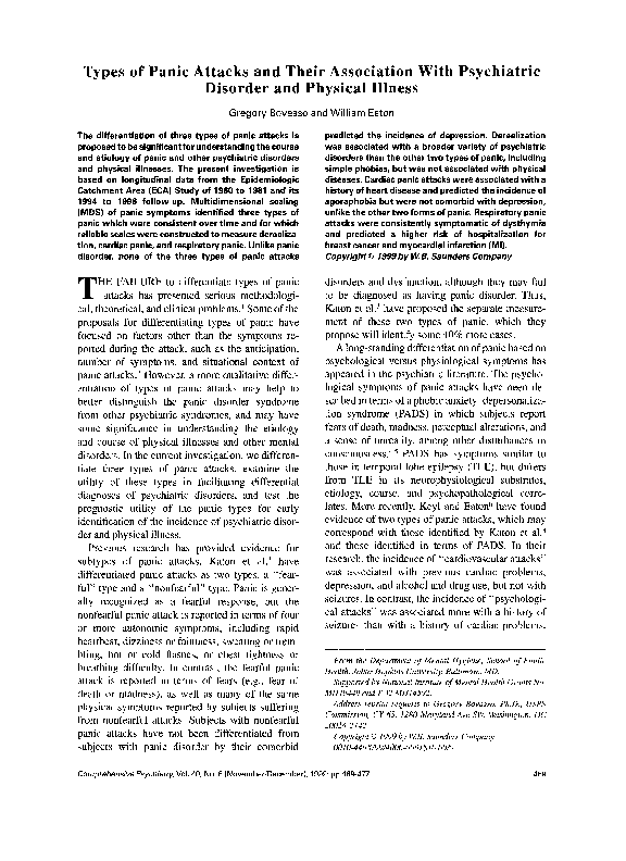 (PDF) Types of panic attacks and their association with psychiatric ...