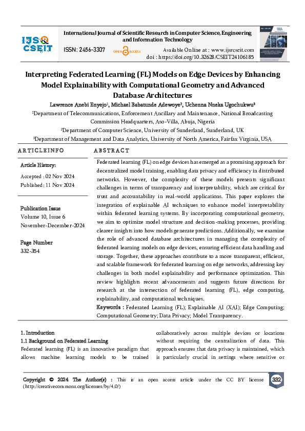 (PDF) Interpreting Federated Learning (FL) Models on Edge Devices by Enhancing Model ...