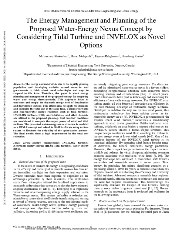 (PDF) Optimizing Water-Energy Nexus with Tidal Tech