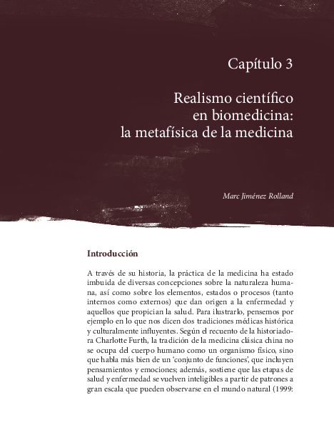(PDF) Realismo científico en biomedicina: la metafísica de la medicina