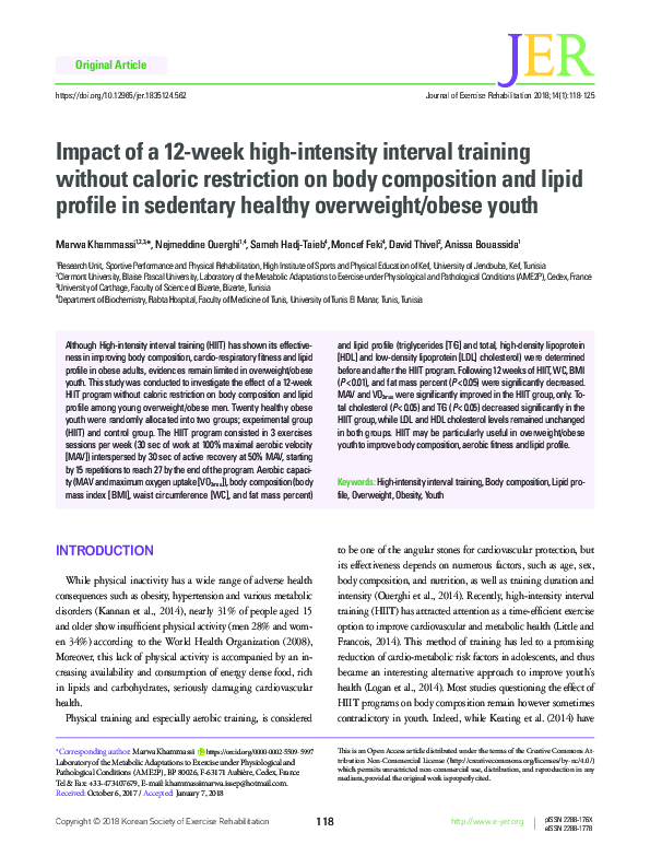 (PDF) Impact of a 12-week high-intensity interval training without ...
