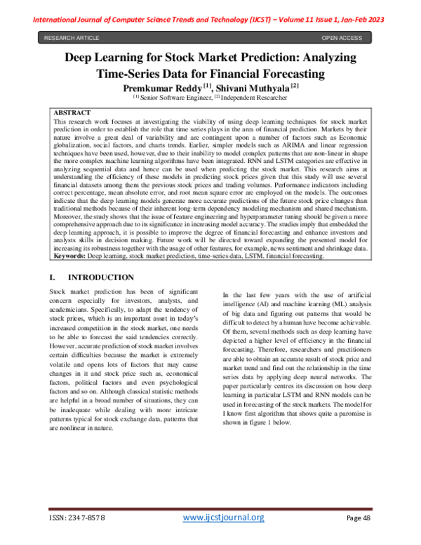 (PDF) Deep Learning for Stock Market Prediction: Analyzing Time-Series Data for Financial ...
