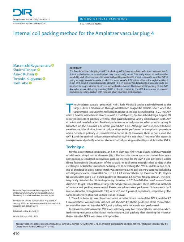 (PDF) Internal coil packing method for the Amplatzer vascular plug 4