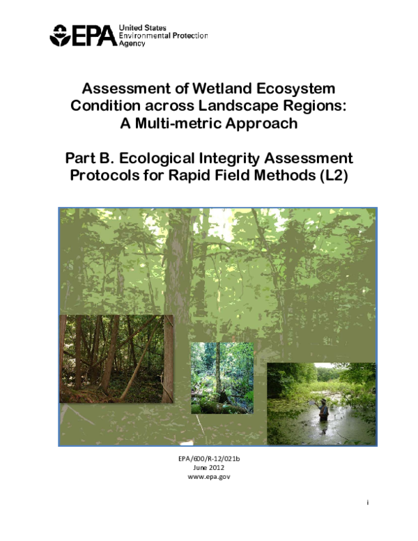 (PDF) Assessment of wetland ecosystem condition across landscape regions: A multi-metric ...