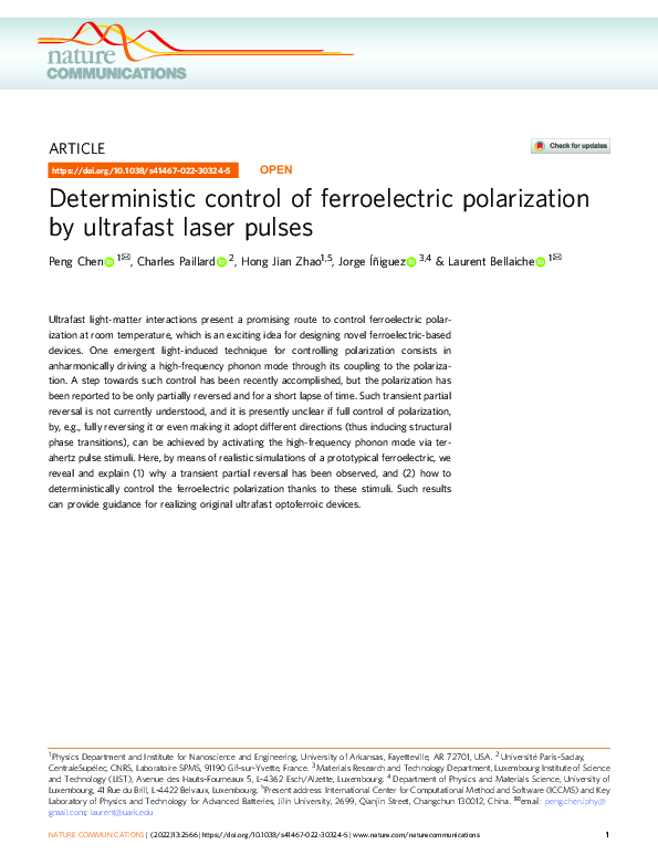 (PDF) Deterministic control of ferroelectric polarization by ultrafast ...