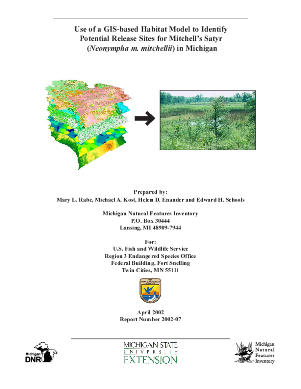 (PDF) Use of a GIS-based Habitat Model to Identify Potential Release ...
