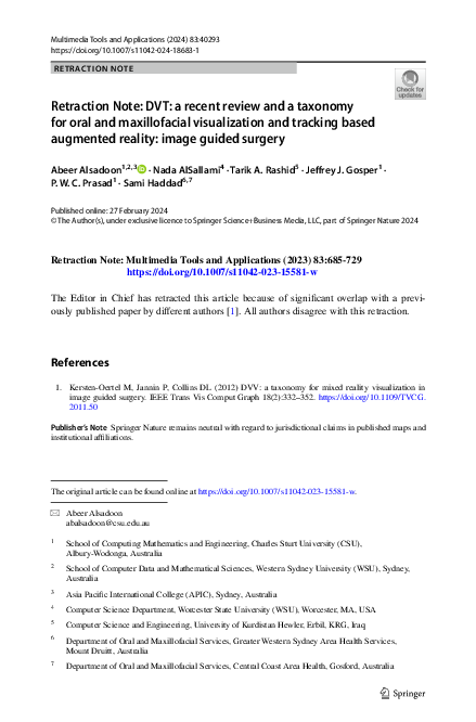 (PDF) Retraction Note: DVT: a recent review and a taxonomy for oral and ...