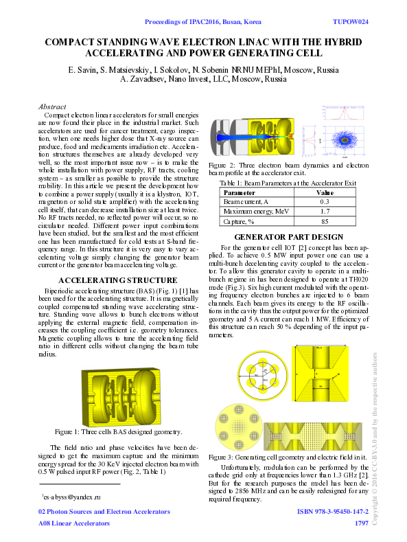 (PDF) Compact Standing Wave Electron Linac with the Hybrid Accelerating and Power Generation ...