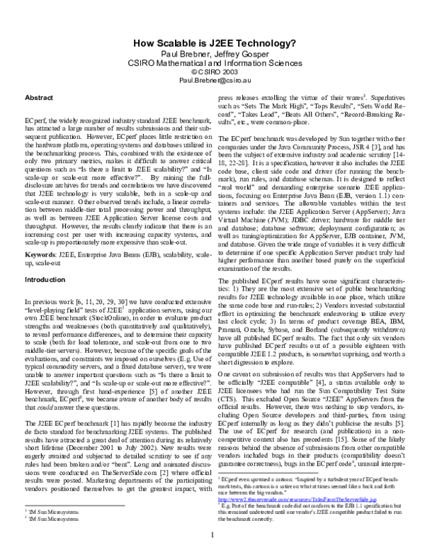 (PDF) How scalable is J2EE technology?