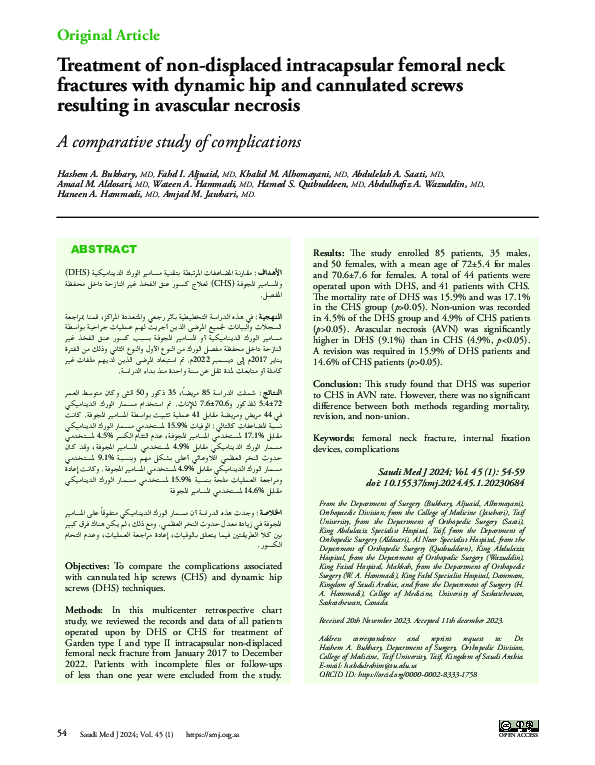 (PDF) Treatment of non-displaced intracapsular femoral neck fractures ...