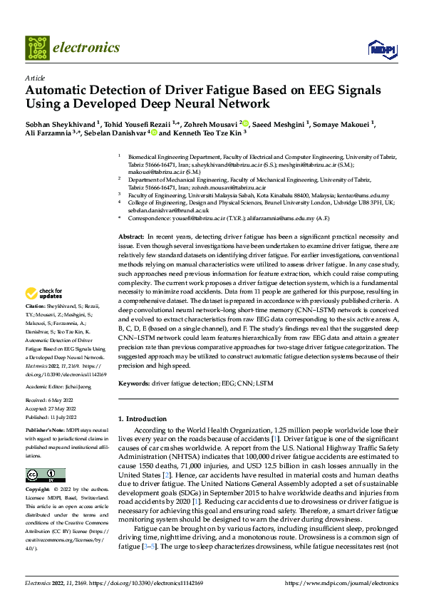 (PDF) Automatic Detection of Driver Fatigue Based on EEG Signals Using a Developed Deep Neural ...