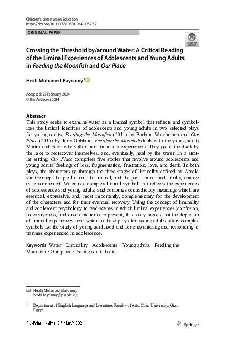 (PDF) Crossing the Threshold by/around Water: A Critical Reading of the ...