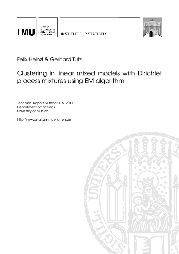(PDF) Clustering in linear mixed models with Dirichlet process mixtures using EM algorithm